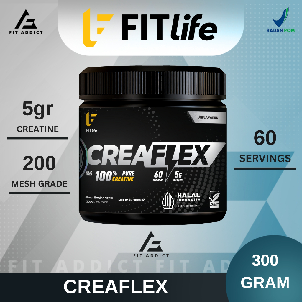 Jual FITlife Creaflex 300 Gram 60 Serving 100% Pure Creatine ...