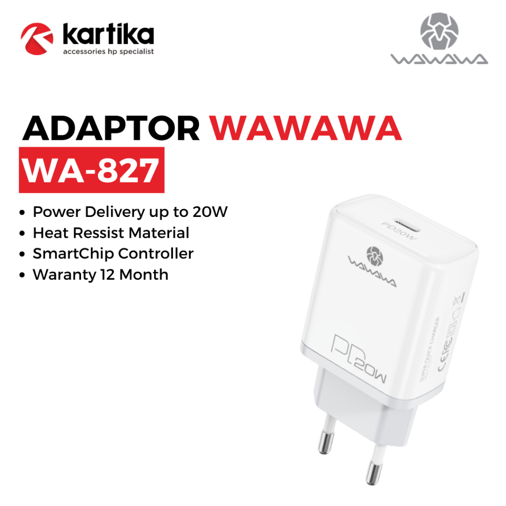 Jual WAWAWA WA-827 Adaptor Support Power Delivery up to 20W | Shopee ...