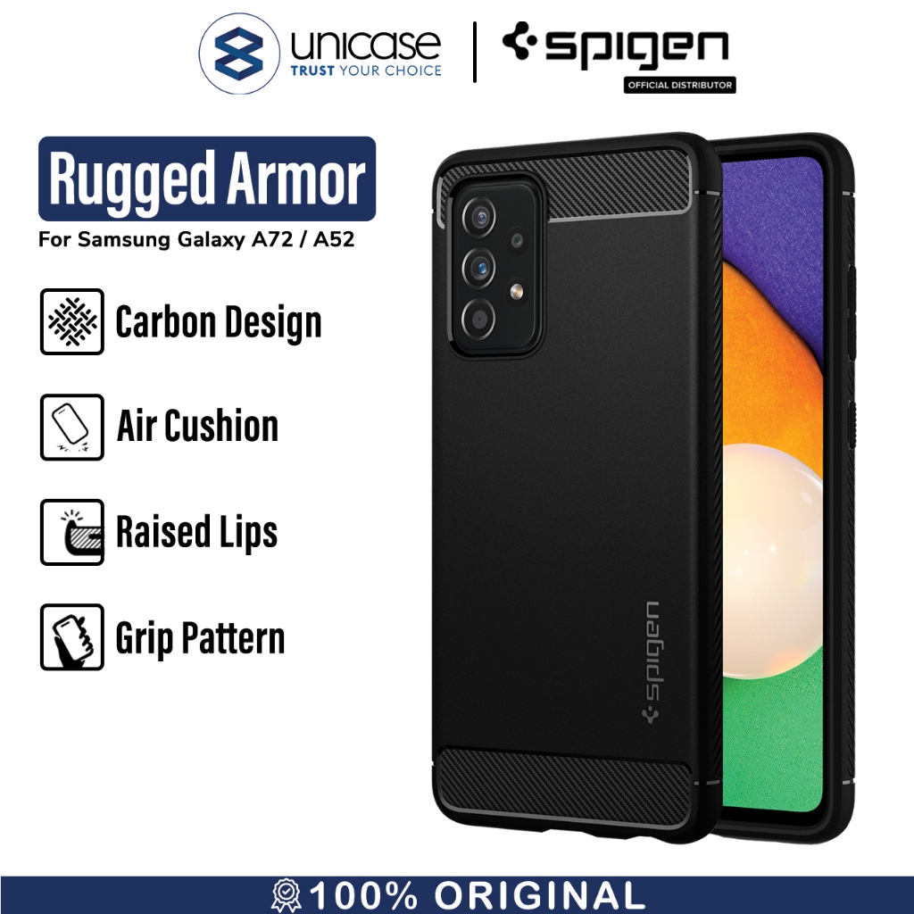 Jual Case Samsung Galaxy A52 / A72 Spigen Rugged Armor Carbon Fiber Casing | Shopee Indonesia