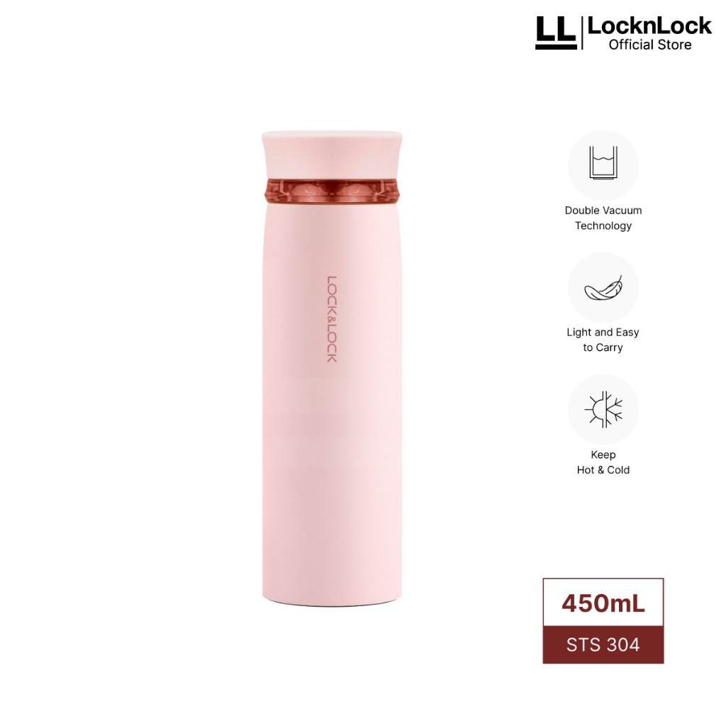 Jual LocknLock Feather Ring Vacuum Tumbler 450ml Pastel Pink | Shopee ...