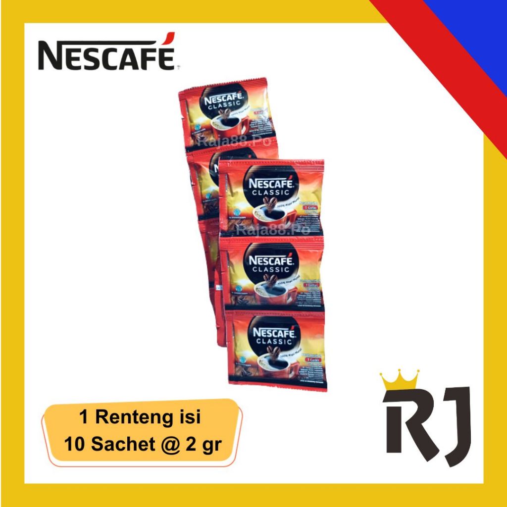 Jual Kopi Nescafe Classic Renteng (isi 10 Sachet @2 gram) | Shopee ...