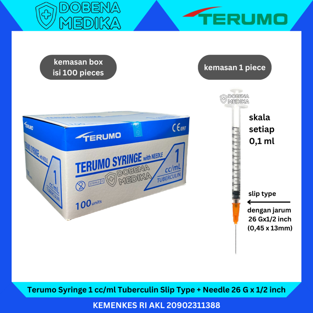 Jual Terumo Syringe 1 ml Slip Type isi 100 | Shopee Indonesia