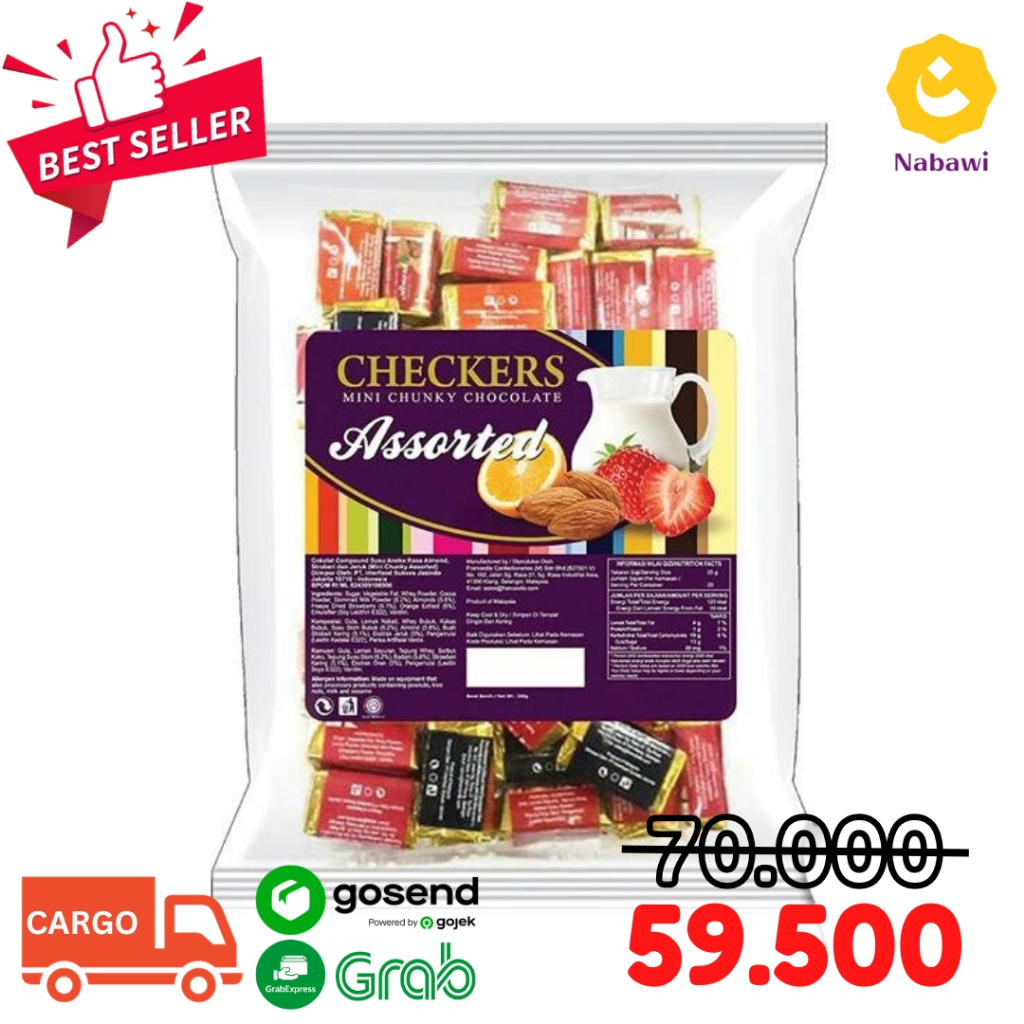 Jual Chocolate Checkers Mini Chunky 300 Gram Oleh Oleh Coklat Malaysia ...