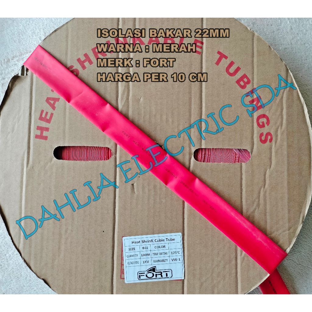 Jual Heat Shrink (ISOLASI BAKAR) 22MM x 10 CM MERAH | Shopee Indonesia