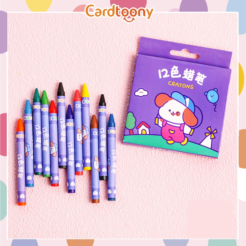 Jual Crayon Mini Isi 8 dan 12 warna Krayon Alat Tulis Mewarnai Kelinci ...
