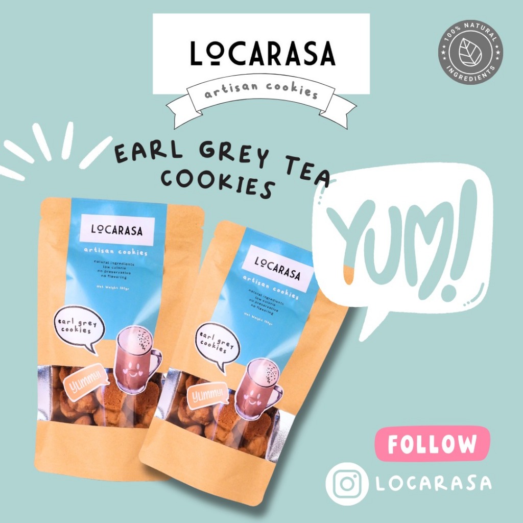 Jual LOCARASA - Kue Kering Premium Earl Grey Tea Cookies (2x100gr ...