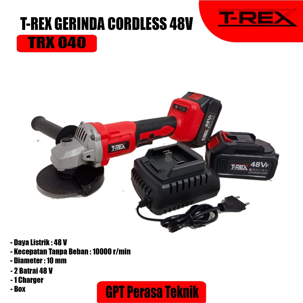 Jual Mesin Gerinda Baterai Tangan 2 Battery / Cordless Angle Grinder T ...