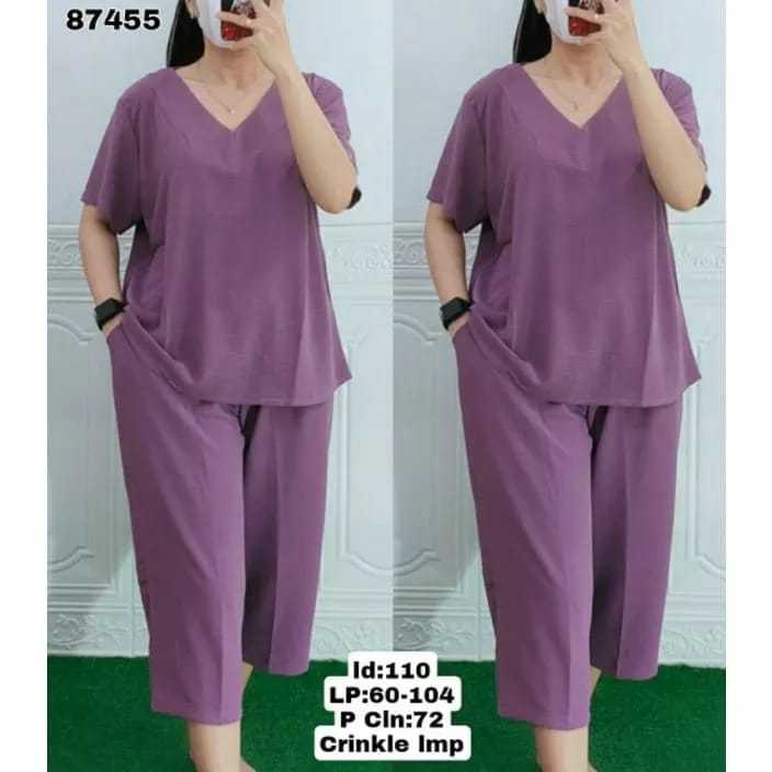 Jual Setelan Andin Crinkle Terbaru | Setelan Crinkle Jumbo | One Set ...