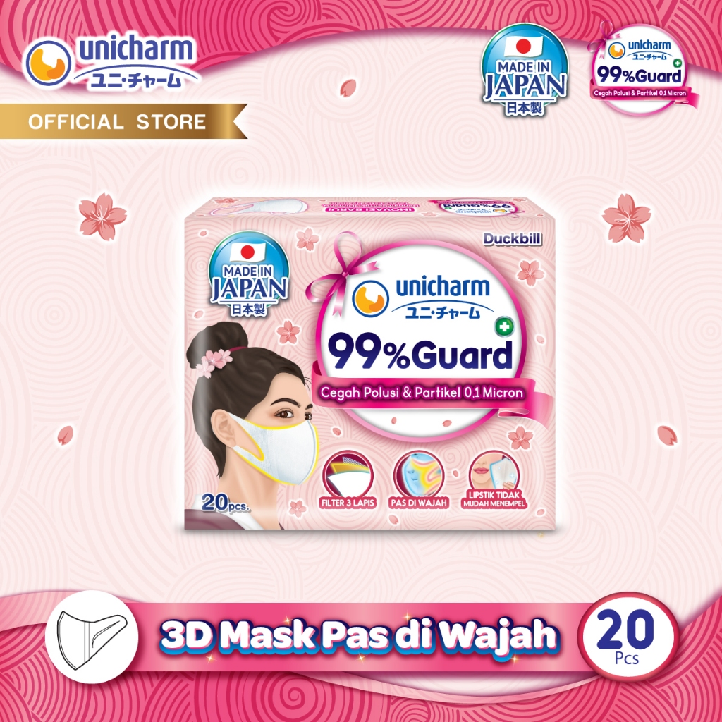 Jual Masker Unicharm 99% Guard 3D Mask - isi 20 pcs | Shopee Indonesia