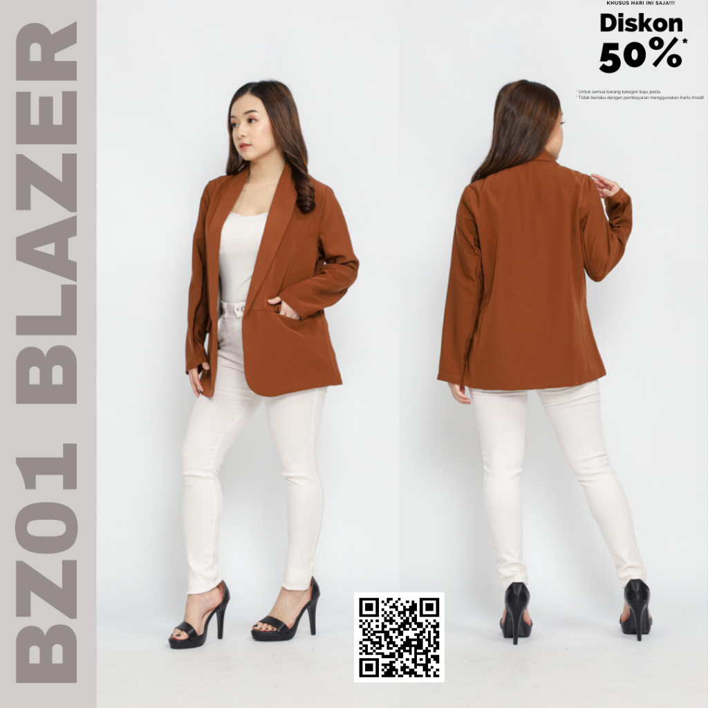Jual BLAZER KERAH LURUS / FULL FURING /BLEZER LENGAN PANJANG / JAS ...