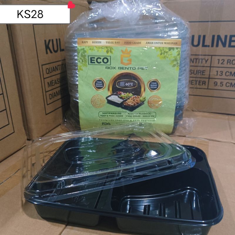 Jual Mika Bento 4 sekat / Box Bento / Tray Bento Hitam isi 50 pcs ...