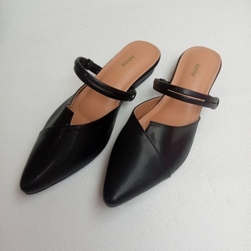 Jual Sandal Mules Wanita Heels / Hak 3cm Sendal Selop Polos Kerja ...
