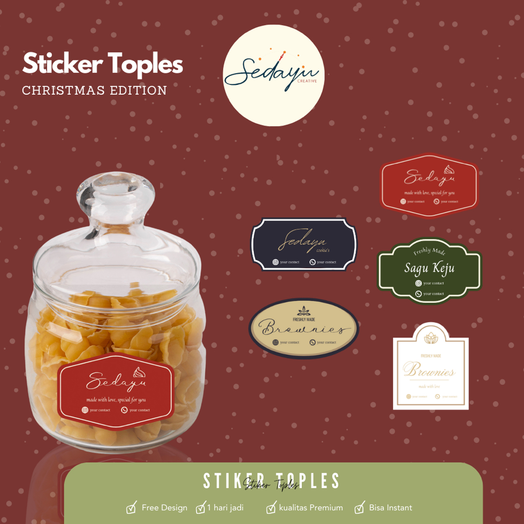 Jual Sticker Toples Christmas | Sticker Label Toples Natal | Sticker ...