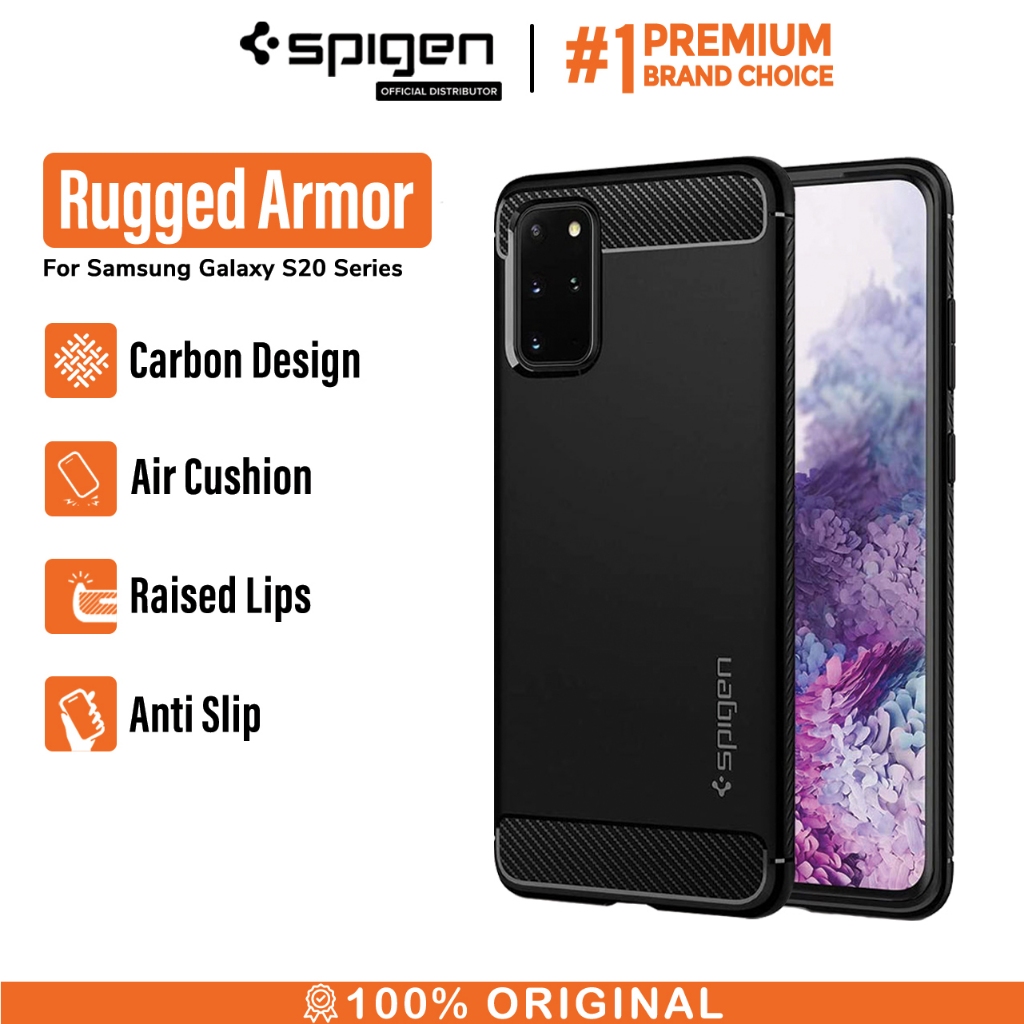 Jual Spigen Case Samsung Galaxy S20 Plus Rugged Armor Carbon Softcase Casing | Shopee Indonesia