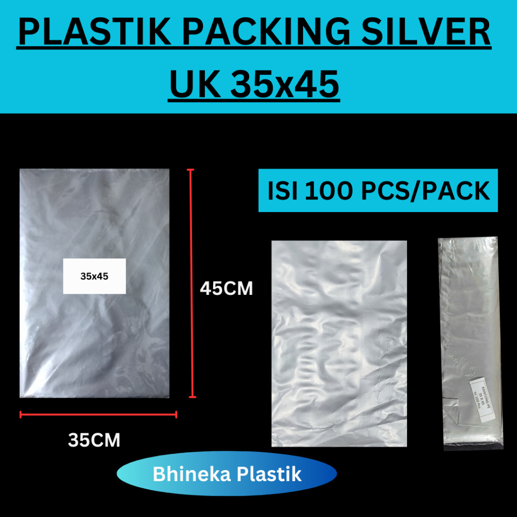 Jual Plastik Packing Silver uk 35x45 (isi 100 pcs), HD Packing, Kantong ...