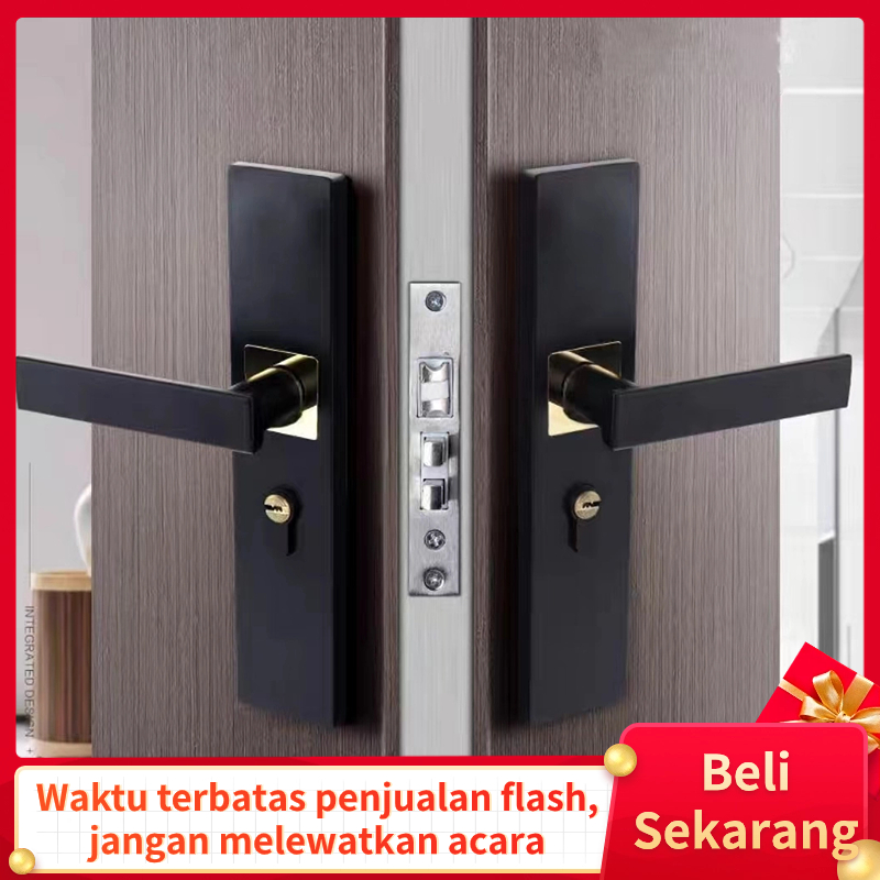 Jual Gagang Pintu Gaya Eropa Kunci Pintu Set Alumunium Komplit Lockset ...