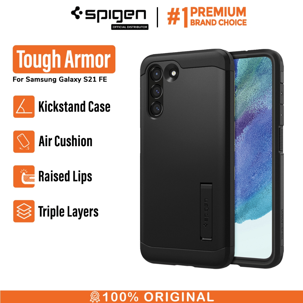 Jual Case Samsung Galaxy S21 FE Spigen Tough Armor Stand Anti Crack Casing | Shopee Indonesia