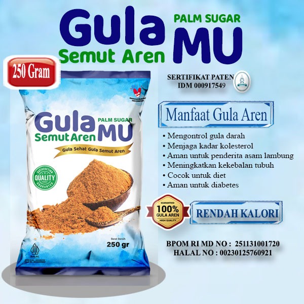 Jual Gula Aren Bubuk Asli Grade A 250gr Gulamu Gula Aren Semut Gula MU ...