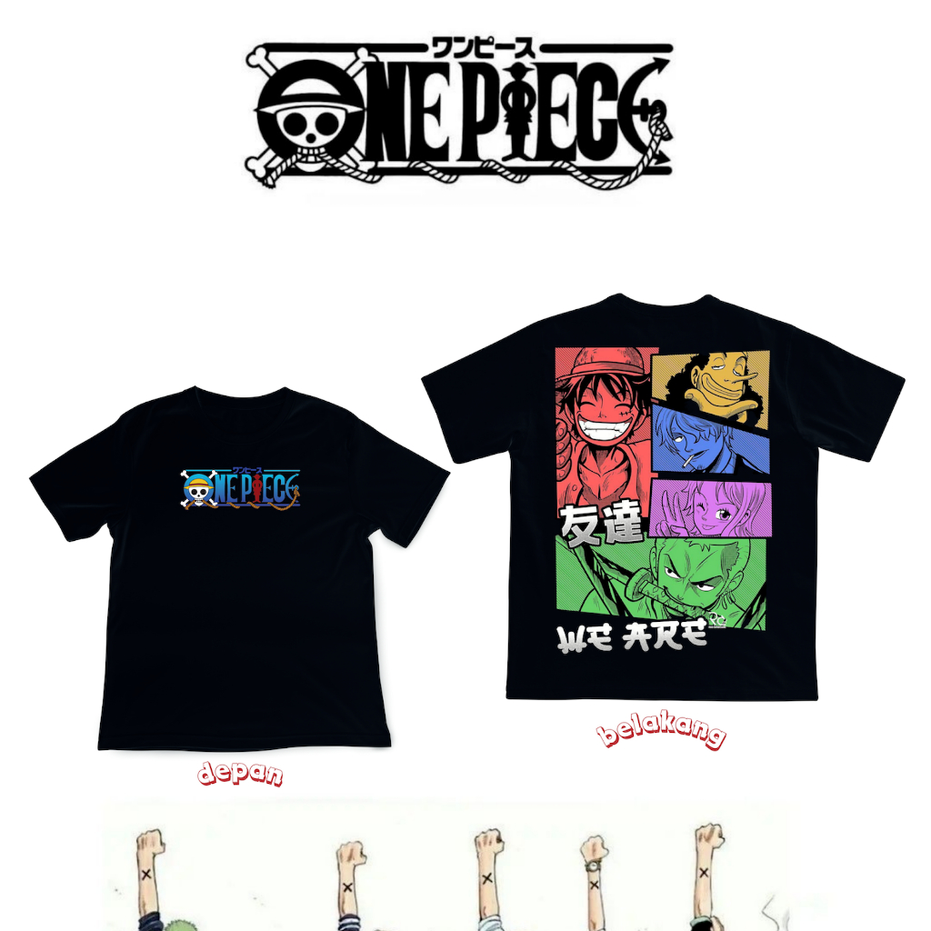 Jual KAOS ANAK MOTIF ONE PIECE BACKPRINT USIA 1-12 TAHUN Cotton COMBED ...