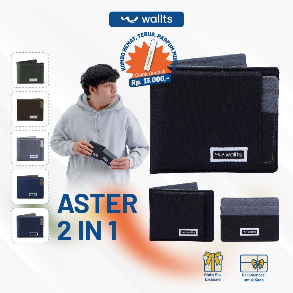 Jual Wallts Aster - Dompet Wallet Kartu Pria dan Wanita | Shopee Indonesia