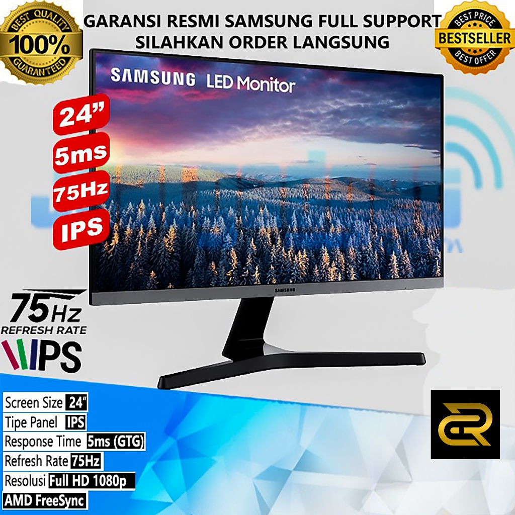 Jual Monitor Samsung LED 24" S24R350FHE /24R350 (24" IPS, 75Hz, Bezel ...