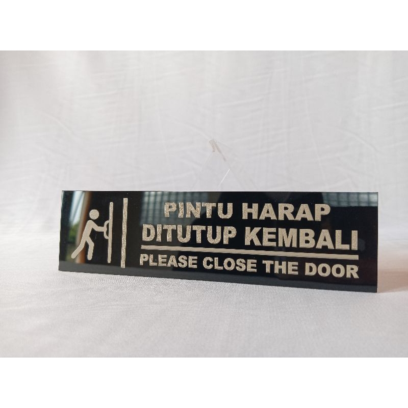 Jual sign tanda tutup pintu kembali-please close the door akrilik ...