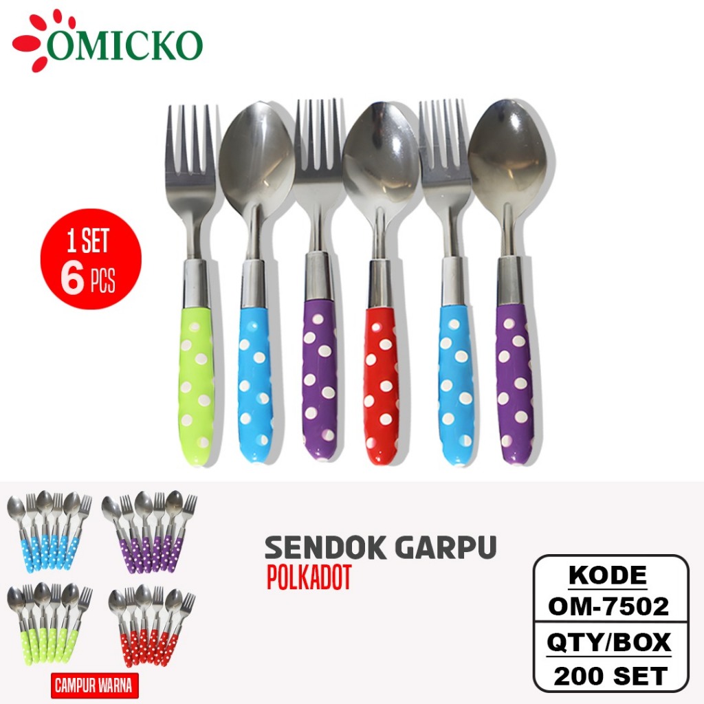Jual SENDOK GARPU SET POLKADOT/SENDOK GARPU MAKAN /SENDOK MAKANAN ...