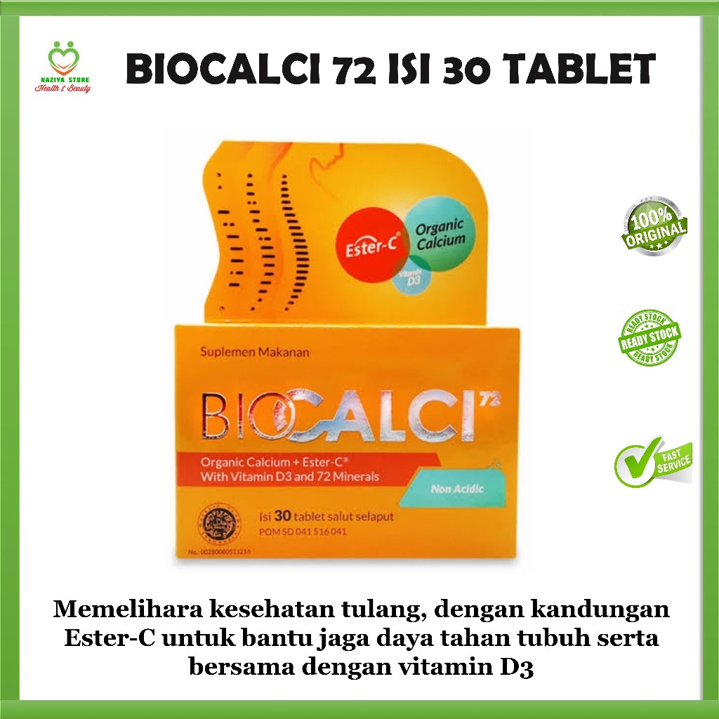 Jual BIOCALCI 72 isi 30 Tablet Ester c kalsium suplemen Multivitamin ...