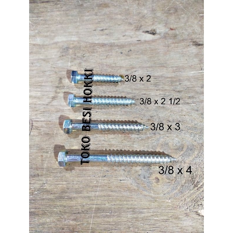 Jual ( 10 Pcs ) Baut Deskrup / Deskrup Baut Cacing (3/8) | Shopee Indonesia