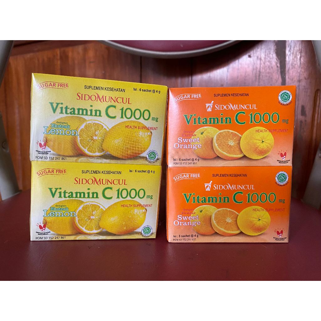 Jual Vitamin C1000 Sido Muncul Jeruk/Lemon Slop Isi 10 Box | Shopee ...