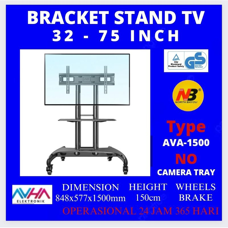 Jual bracket stand tv | STANDING BRACKET tv 2 TIANG | SIZE 32 - 75 inch ...