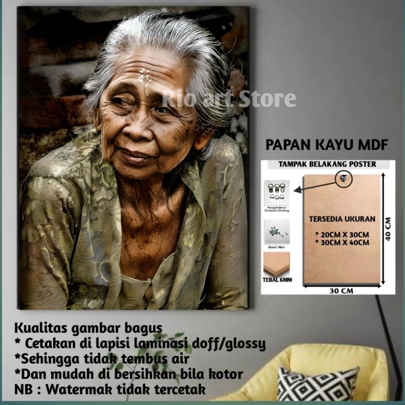 Jual Hiasan dinding poster menek bali untuk walldekor atau dekorasi ...