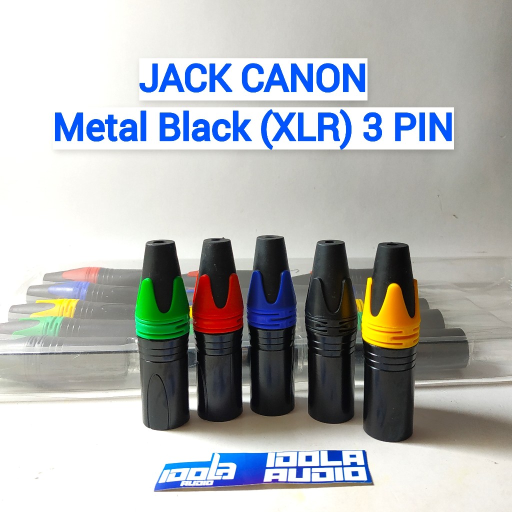Jual Jack Canon Metal Black XLR 3 PIN Male Hitam Besi | Jack Canon Besi ...