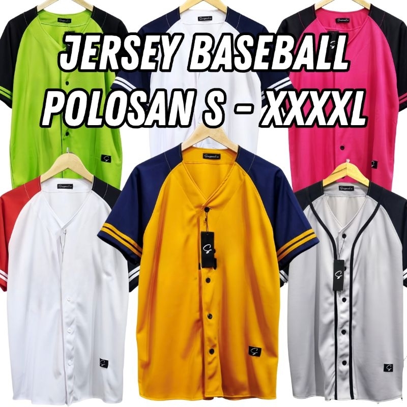 Jual Jersey Baseball Polosan Pria Wanita Bahan dryfit S M L 2XL 3XL 5XL - Jersey Polos Baseball ...