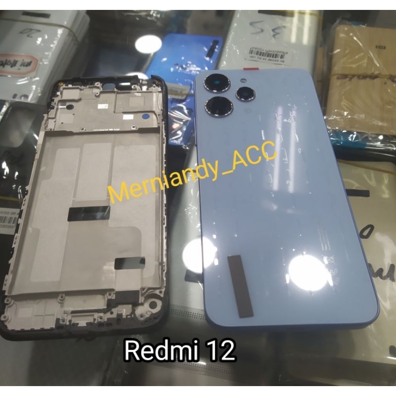 Jual Kesing Cessing hausing fullset frame lcd Xiaomi Redmi 12 Backdor ...