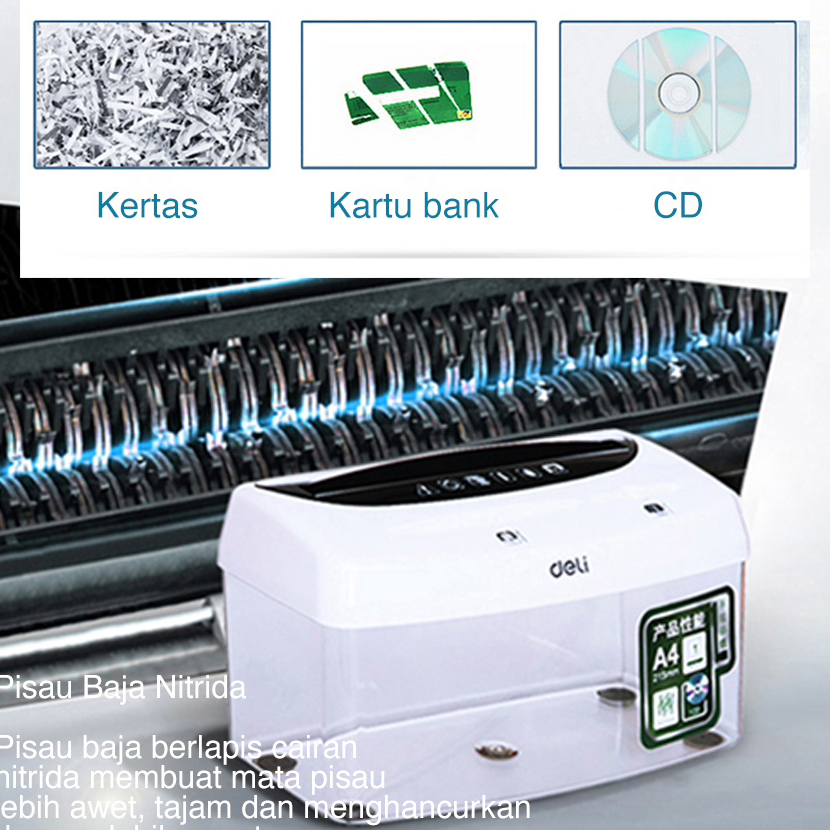 Jual CUCI GUDANG Deli Paper Shredder Penghancur Kertas Manual A4 ...
