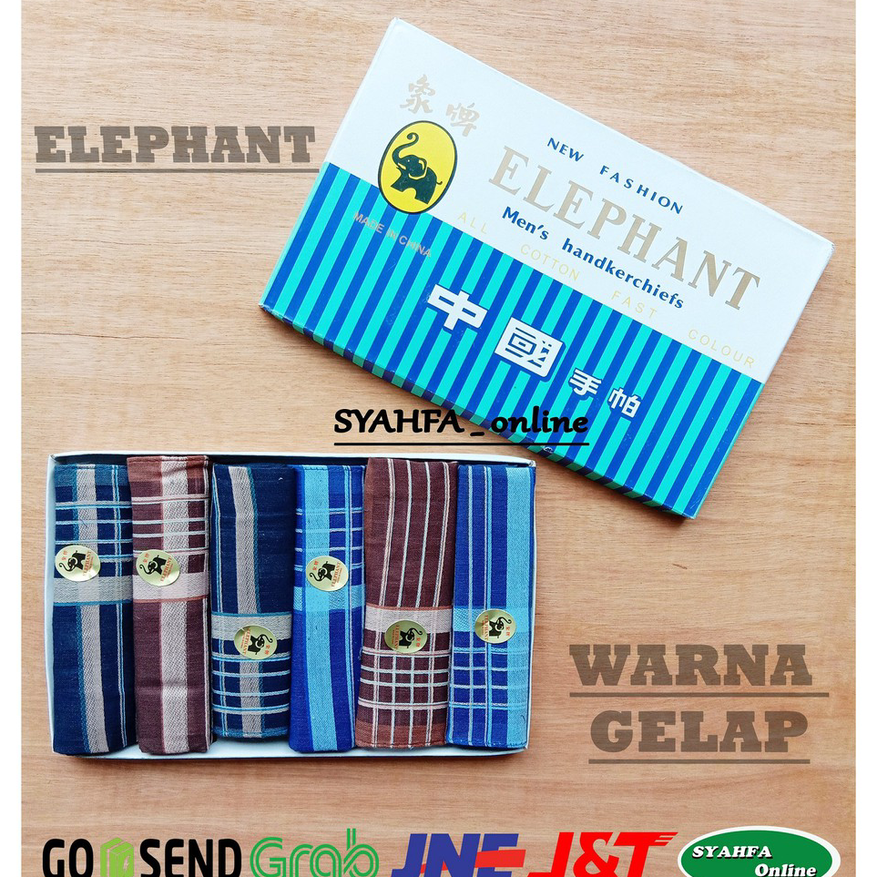 Jual Serba Murah [ isi 6 Pcs ] SAPU TANGAN ELEPHANT | SAPU TANGAN GAJAH ...