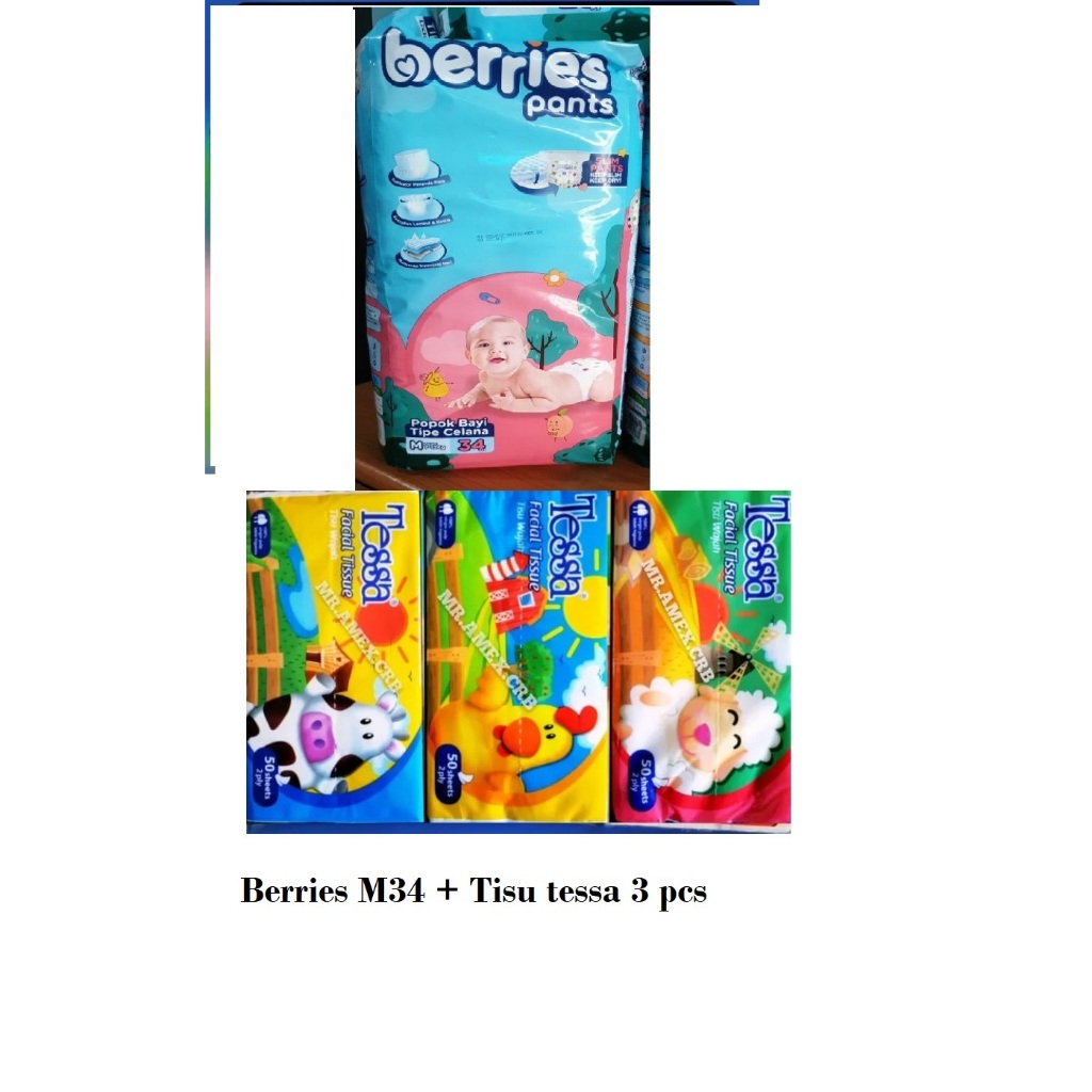 Jual BERRIES POPOK BAYI BERRIES PANTS / TIPE CELANA M34 / L30 / XL26 ...