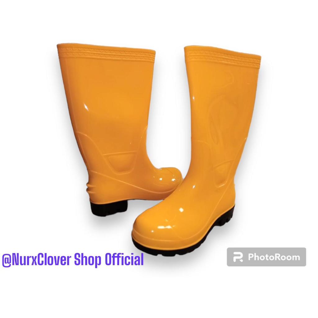 Jual Sepatu Safety Boot Tinggi Kuning / bahan Karet Elastis / Sepatu ...