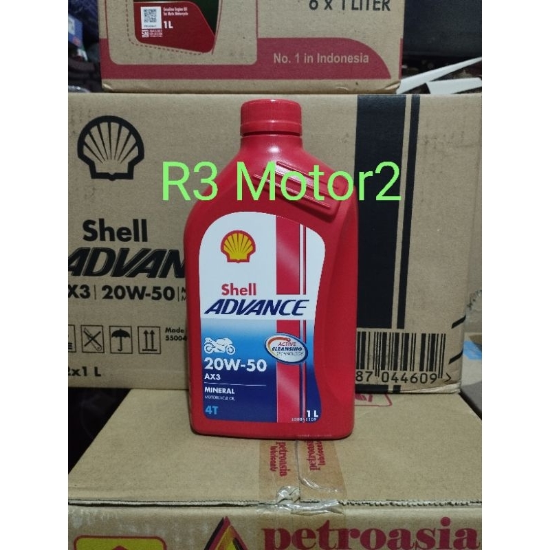 Jual OLI SHELL ADVANCE 4t AX3 1L 20W-50 ORIGINAL untuk motor sport ...