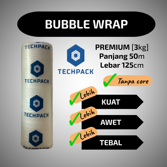 Jual Plastik Bubble Wrap Roll Bening Putih 125 cm x 50 m Premium Tebal ...