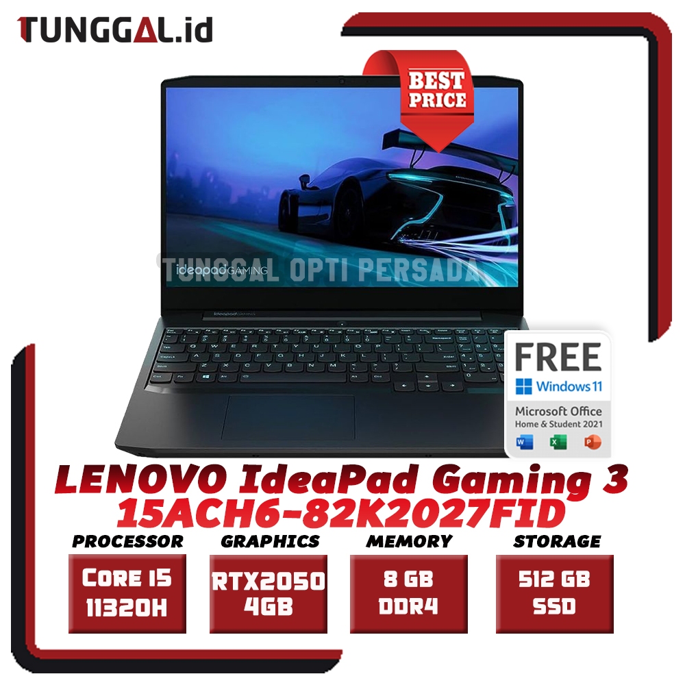 Jual LENOVO IdeaPad GAMING 3 PTID INTEL i5 11320H RTX 2050 15,6" 144Hz ...