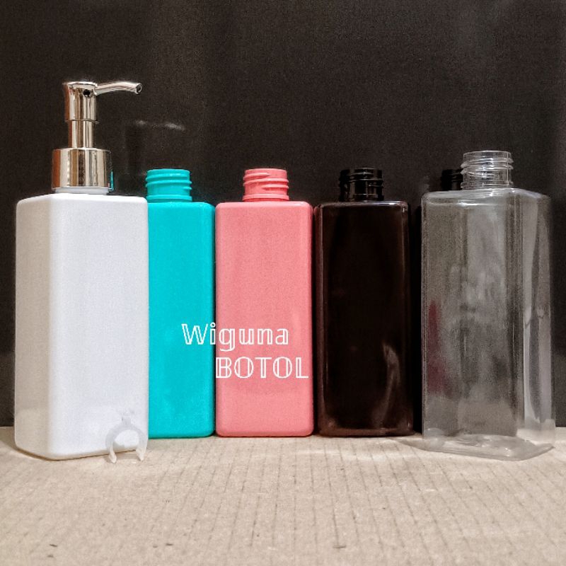 Jual Botol Pump 250ml Kotak Tutup Pump Clip Oil Silver / Botol Pet 250ml Kotak Tutup Pump Clip ...