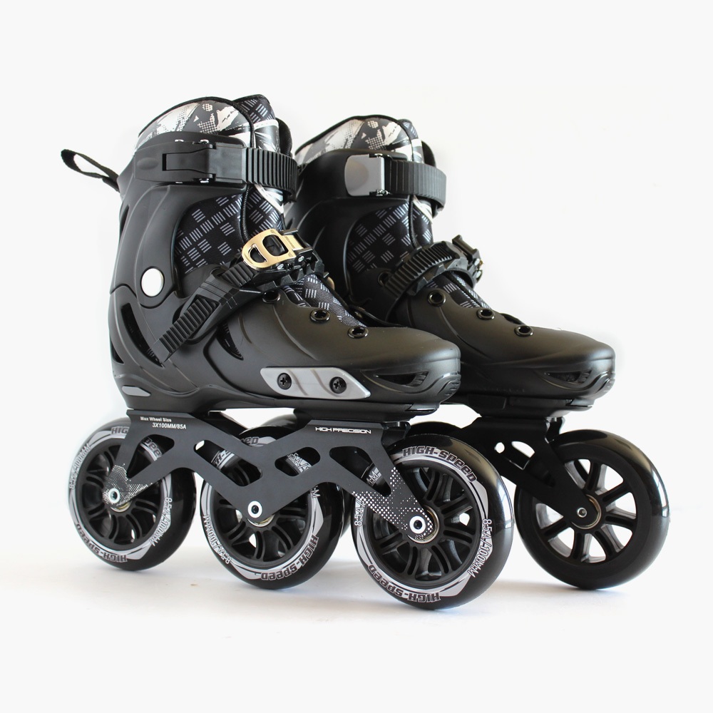 Jual inline skate High SPEED Sepatu roda 3x100mm uk adjustable 36 37 38 ...