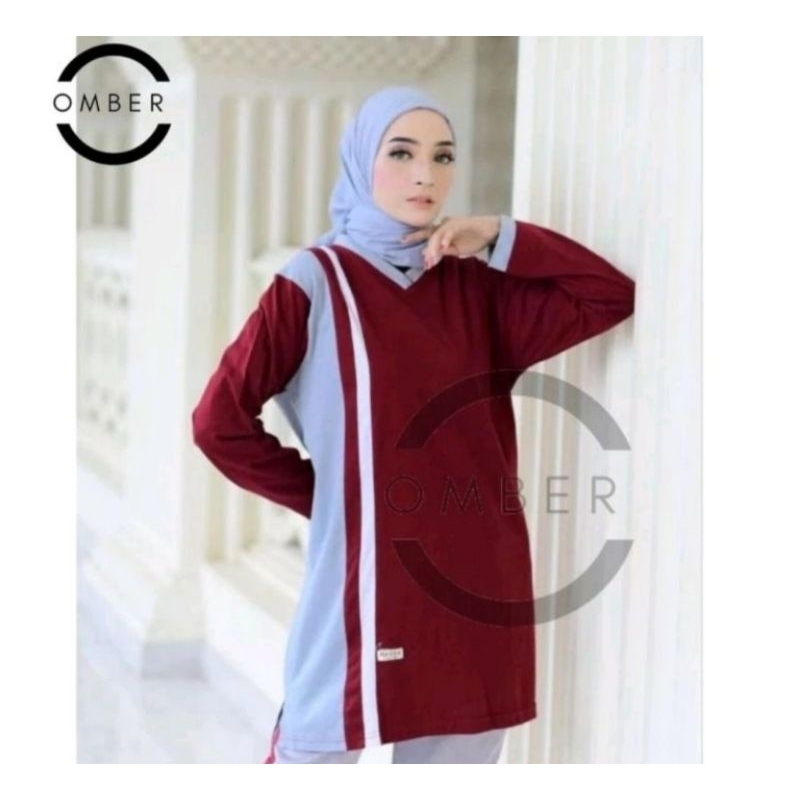 Jual Baju kaos olahraga muslimah tunik wanita / kaos senam muslim(baju ...
