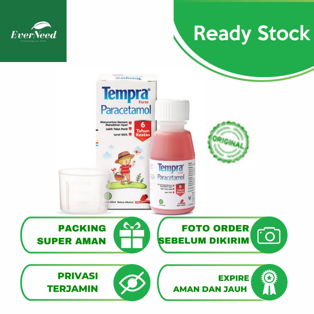 Jual Tempra Forte Sirup Rasa Strawberry 60 ml untuk anak 6 tahun keatas ...