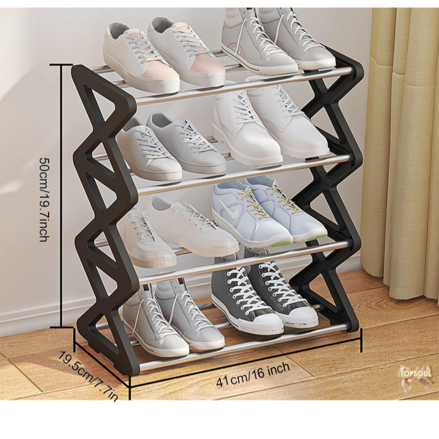 Jual Rak Sepatu 4 Tingkat Tempat Sandal Organize Susun Simple Shoe ...
