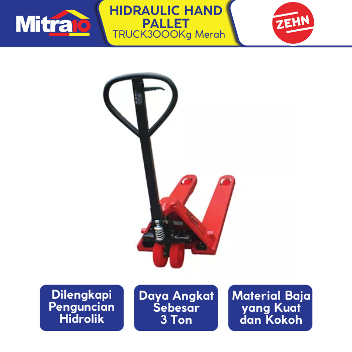 Jual Zehn Hydraulic Hand Pallet TRUCK3000KG 55X115 Cm Merah | Shopee ...