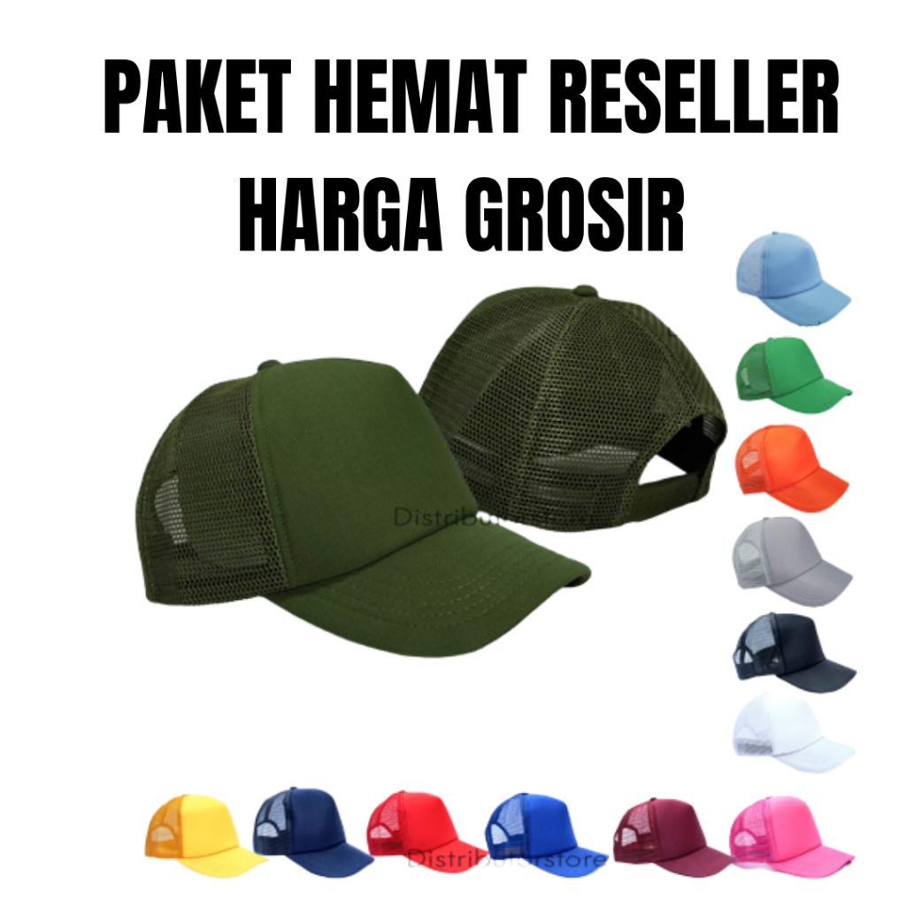 Jual TERMURAH TOPI JARING POLOS KUALITAS PREMIUM DISTRO | Shopee Indonesia