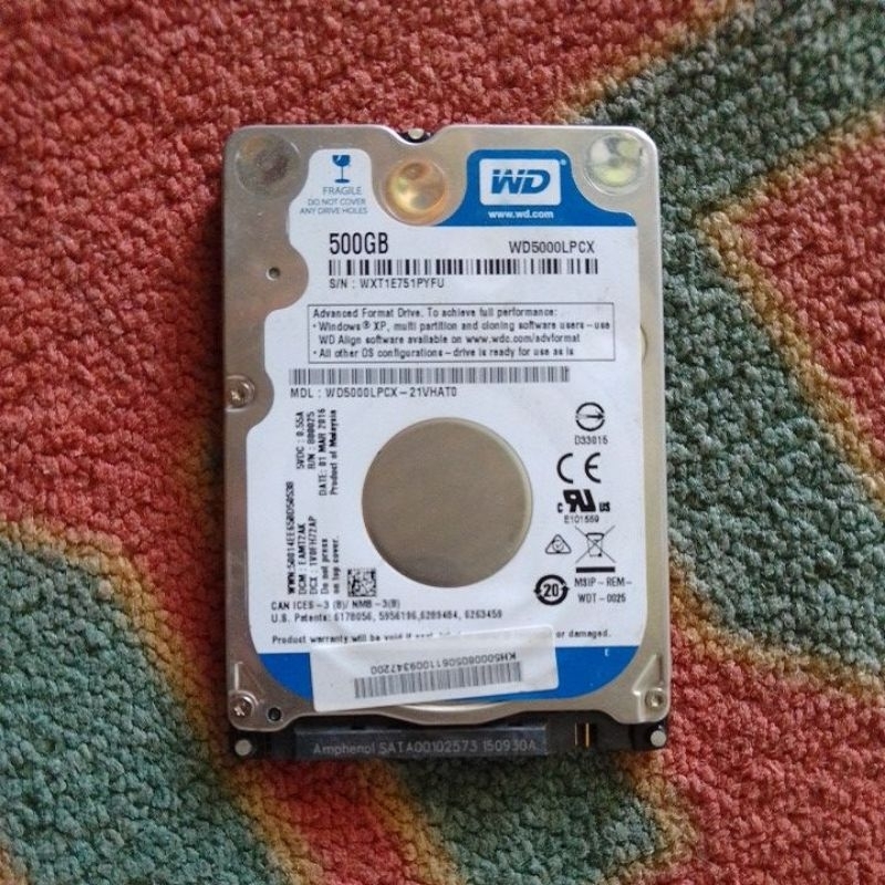 Jual HDD Harddisk Laptop 500 GB Kesehatan 100% Semua Merk | Shopee ...